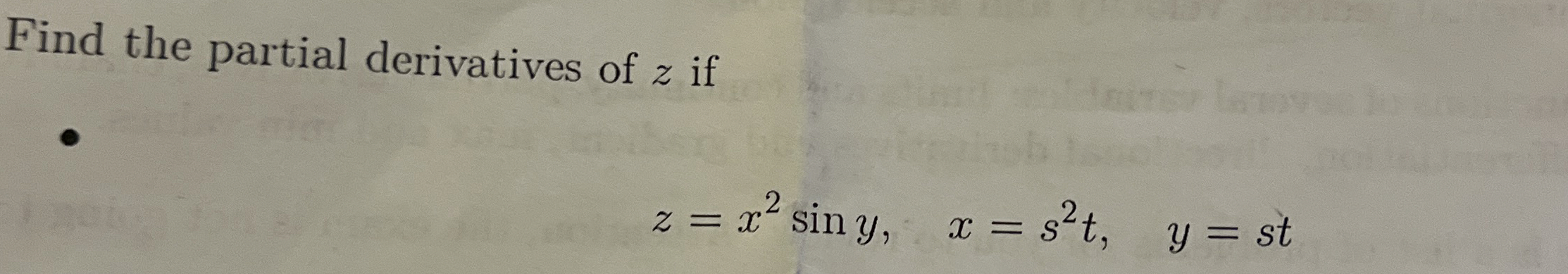 Solved Find the partial derivatives of z | Chegg.com