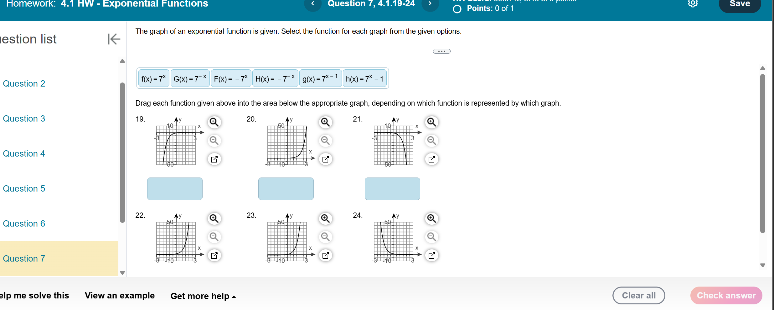 Solved The graph of an ﻿exponential function is ﻿given. | Chegg.com