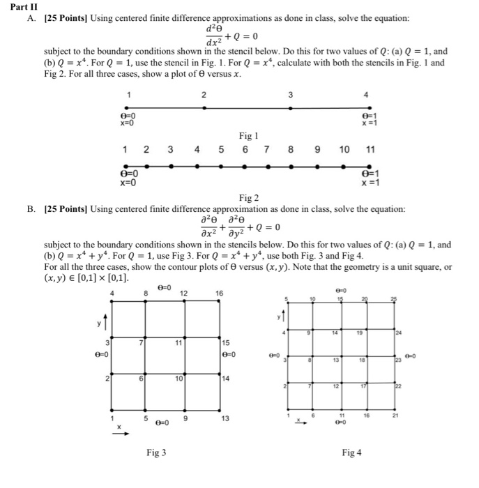 Solved Part II A. [25 Points] Using centered finite | Chegg.com