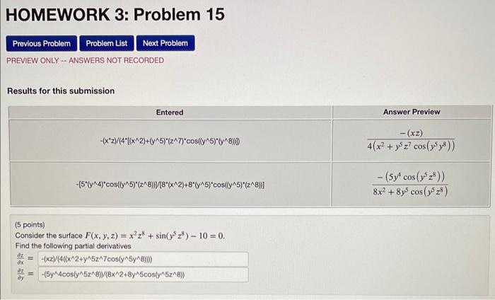 Solved PREVIEW ONLY — ANSWERS NOT RECORDED Results for this | Chegg.com