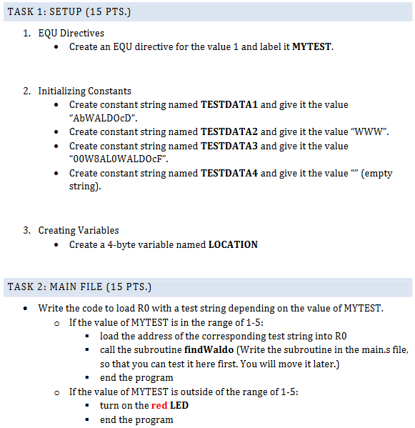 Solved TASK 1: SETUP (15 ﻿PTS.)1. ﻿EQU Directives- ﻿Create | Chegg.com
