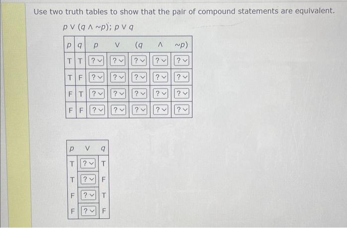Solved Use two truth tables to show that the pair of | Chegg.com