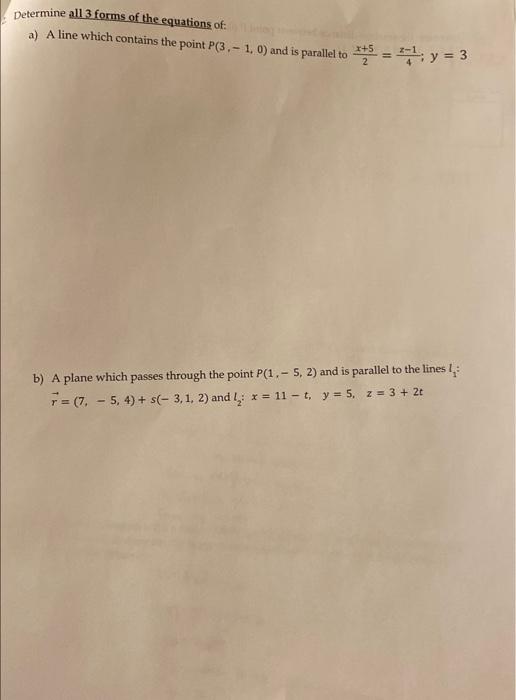 Solved grade 12 vectors. Determine all 3 forms of the | Chegg.com