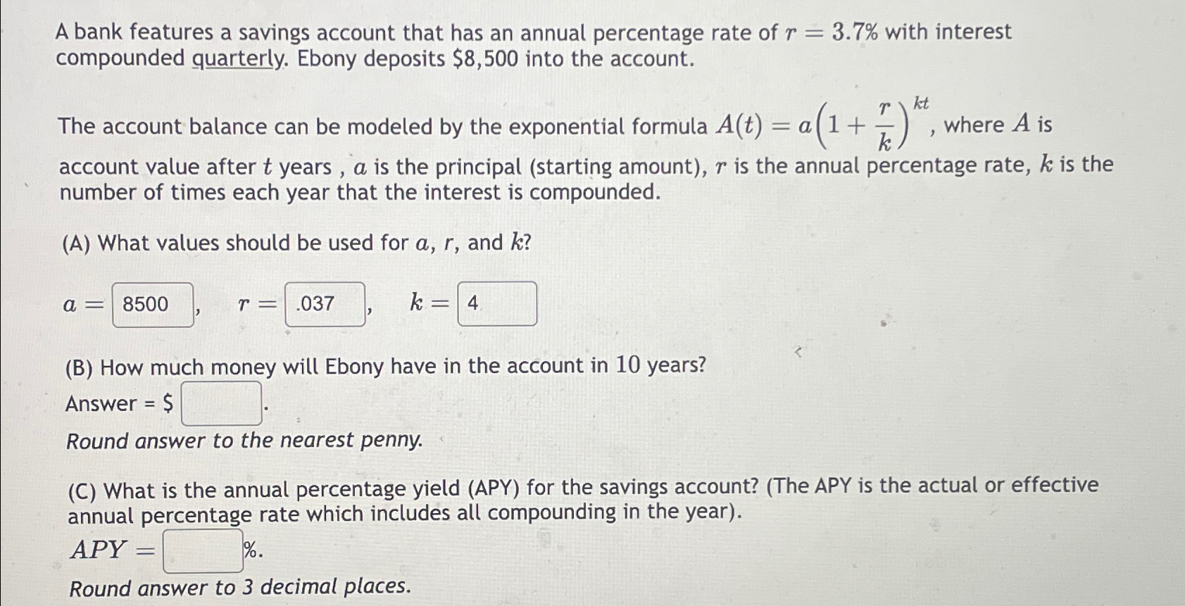 A bank features a savings account that has an annual | Chegg.com