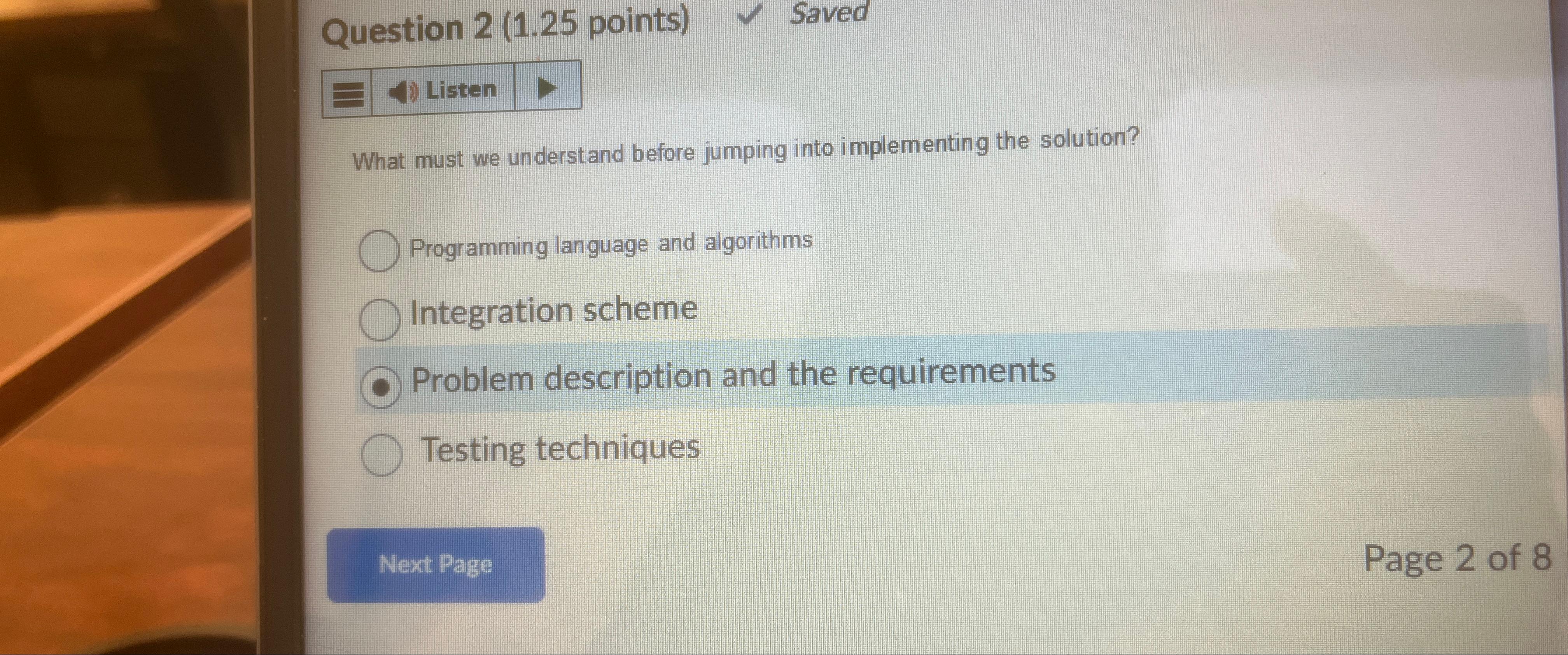 Solved Question 2 (1.25 ﻿points)SavedListenWhat must we | Chegg.com