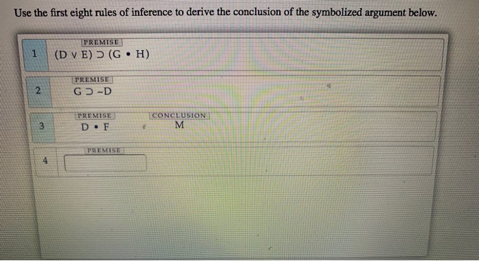 Solved Use the first eight rules of inference to derive the | Chegg.com