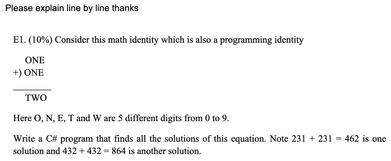 Solved Please explain line by line thanksE1. (10%) ﻿Consider | Chegg.com