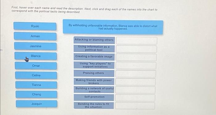 Solved First, hover over each name and read the description. | Chegg.com
