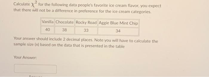 Solved Calculate χ2 for the following data people's favorite | Chegg.com