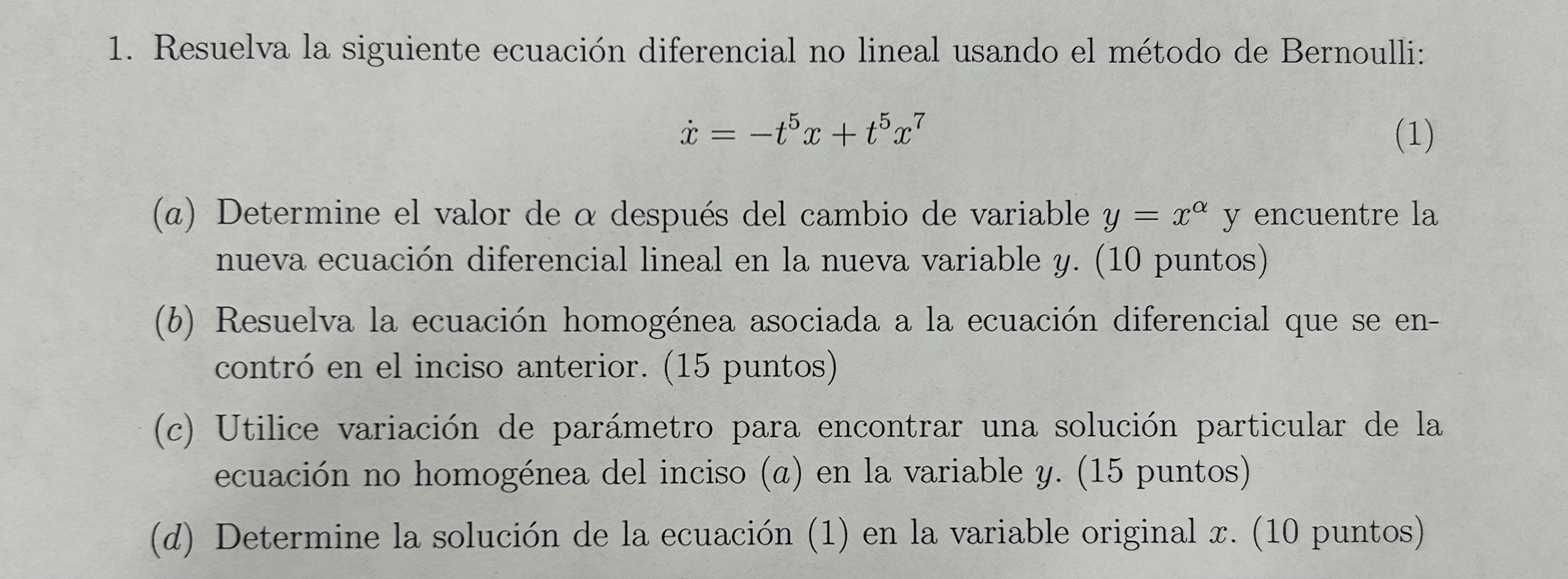 Solved Resuelva la siguiente ecuación diferencial no lineal | Chegg.com