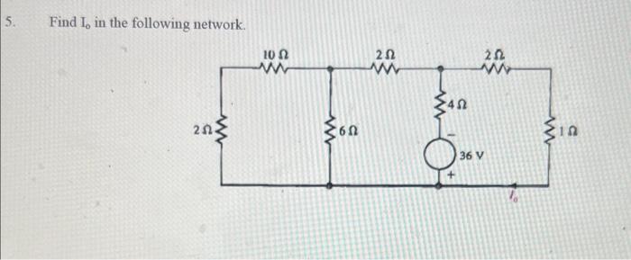 Solved Find I0 in the following network. | Chegg.com