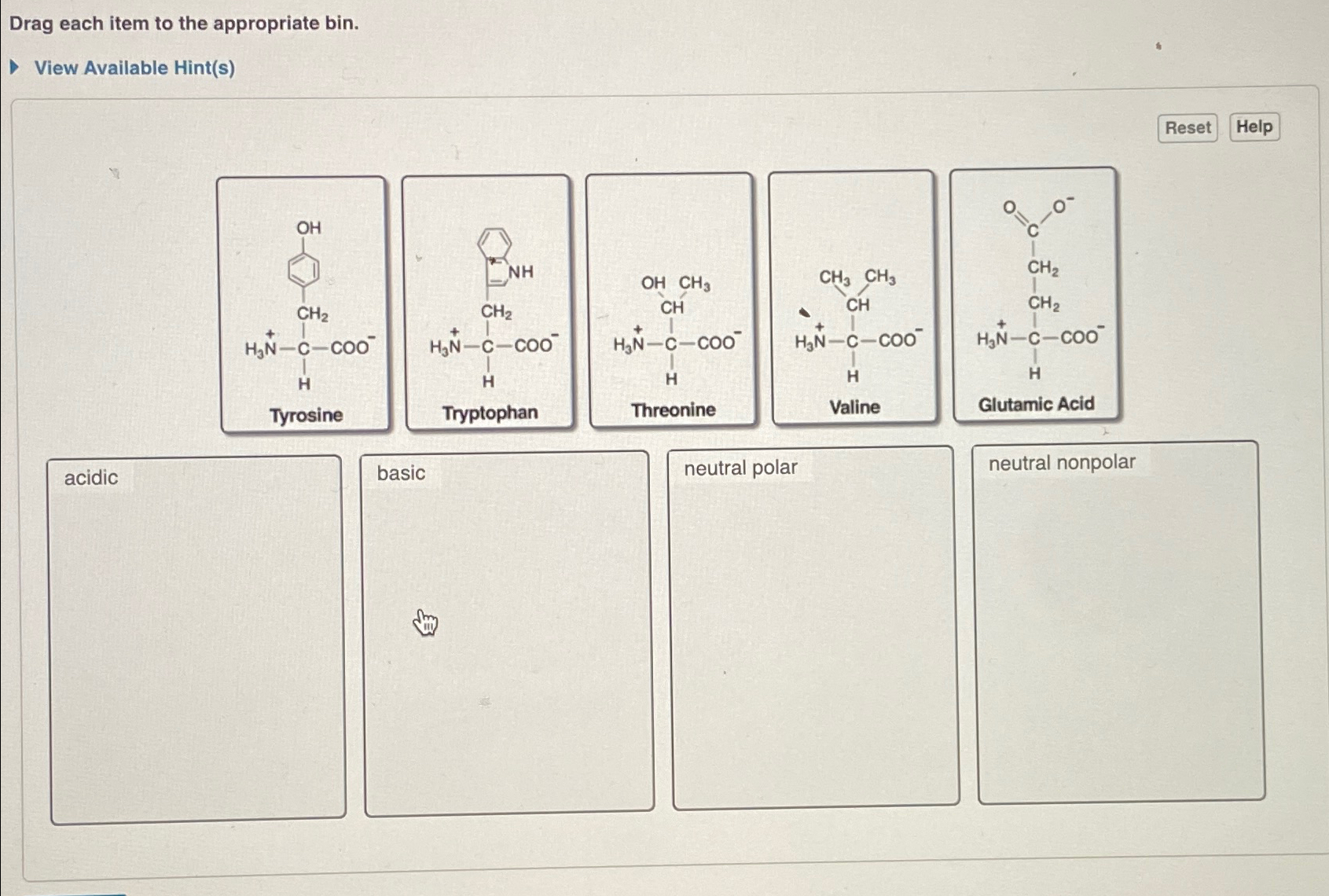 Drag each item to the appropriate bin.View Available | Chegg.com