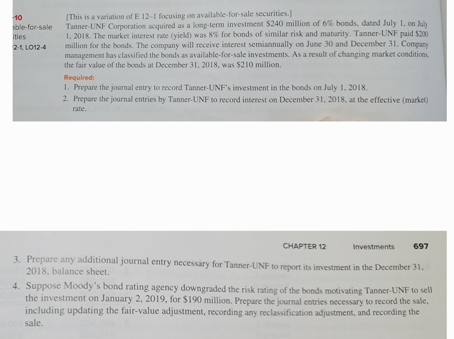 Solved [This is a variation of E 12-1 ﻿focusing on | Chegg.com