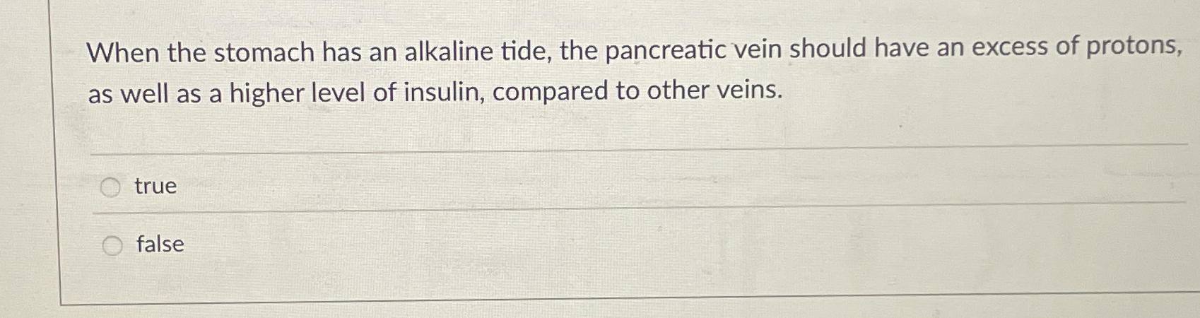Solved When the stomach has an alkaline tide, the pancreatic | Chegg.com