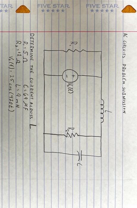 Solved AC CIRCOITS PROBLEM SUBMISSION DETERMINE THE COMRENT | Chegg.com