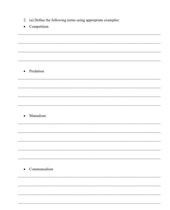 Solved 2. (a) Define the following terms using appropriate | Chegg.com