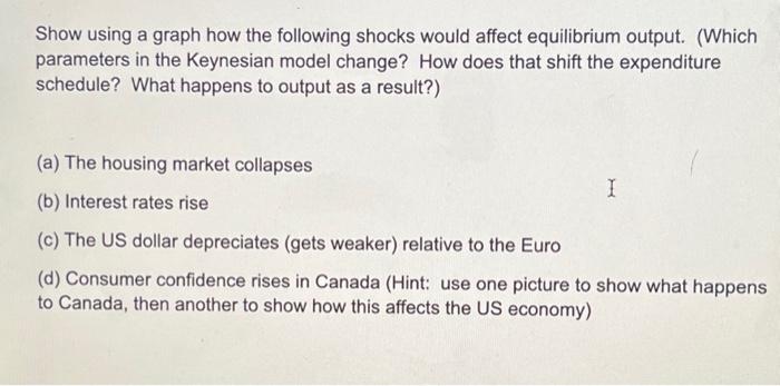 Solved Show using a graph how the following shocks would | Chegg.com