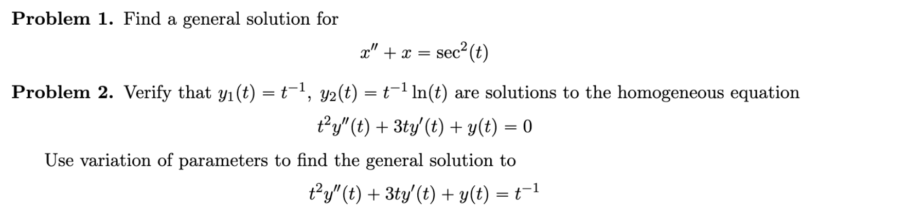 Solved Problem 1 ﻿find A General Solution