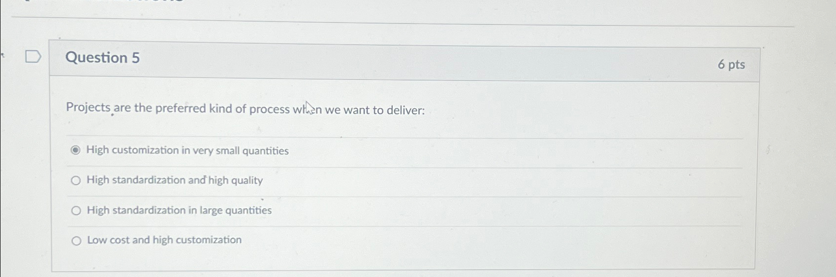 Solved Question 56 ﻿ptsProjects are the preferred kind of | Chegg.com