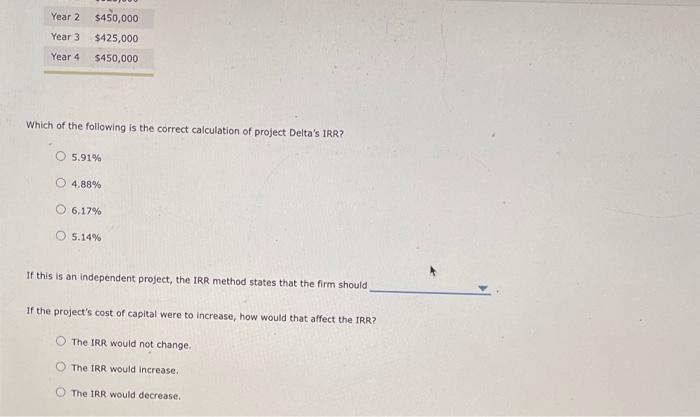 Solved The internal rate of return (IRR) refers to the | Chegg.com
