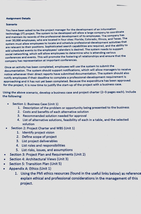 Solved Assignment Details Scenario You have been asked to be | Chegg.com