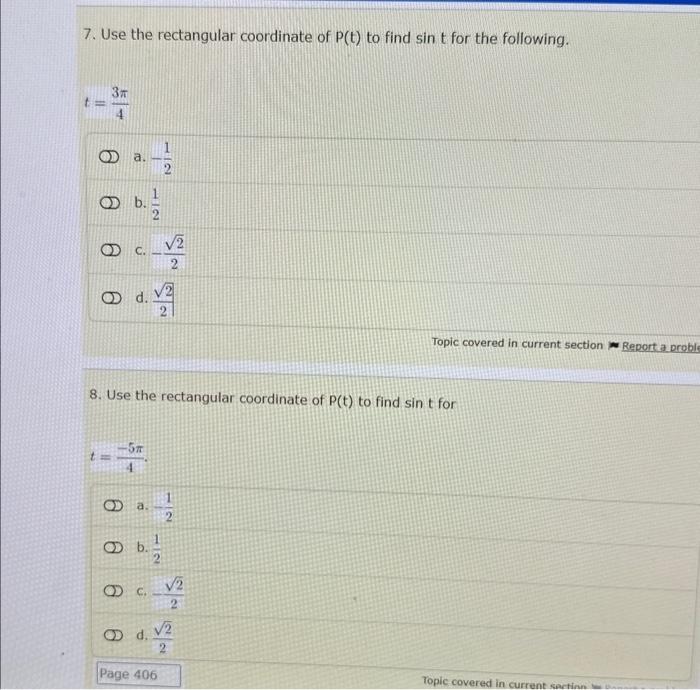 Solved P(3,−4) a. −45 b. 45 c. −35 d. 35 Topic covered in | Chegg.com