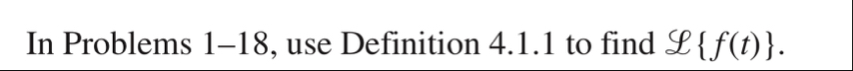 Solved In Problems 1-18, ﻿use Definition 4.1.1 ﻿to find | Chegg.com