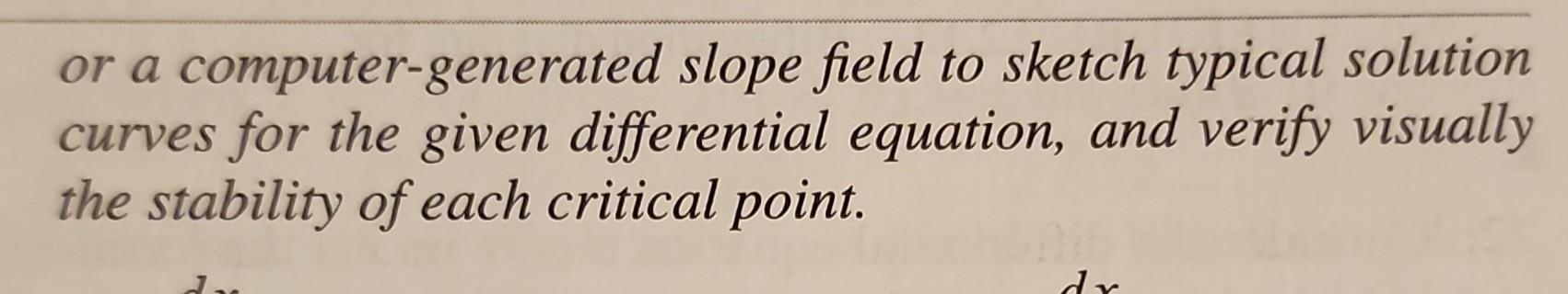Solved or a computer-generated slope field to sketch typical | Chegg.com