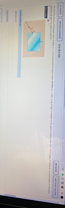 Solved 01 POINTS PREVIOUS ANSWERS C110 26.P.020. MY NOTES | Chegg.com