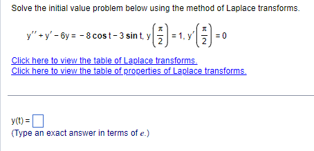 Solved Solve the initial value problem below using the | Chegg.com