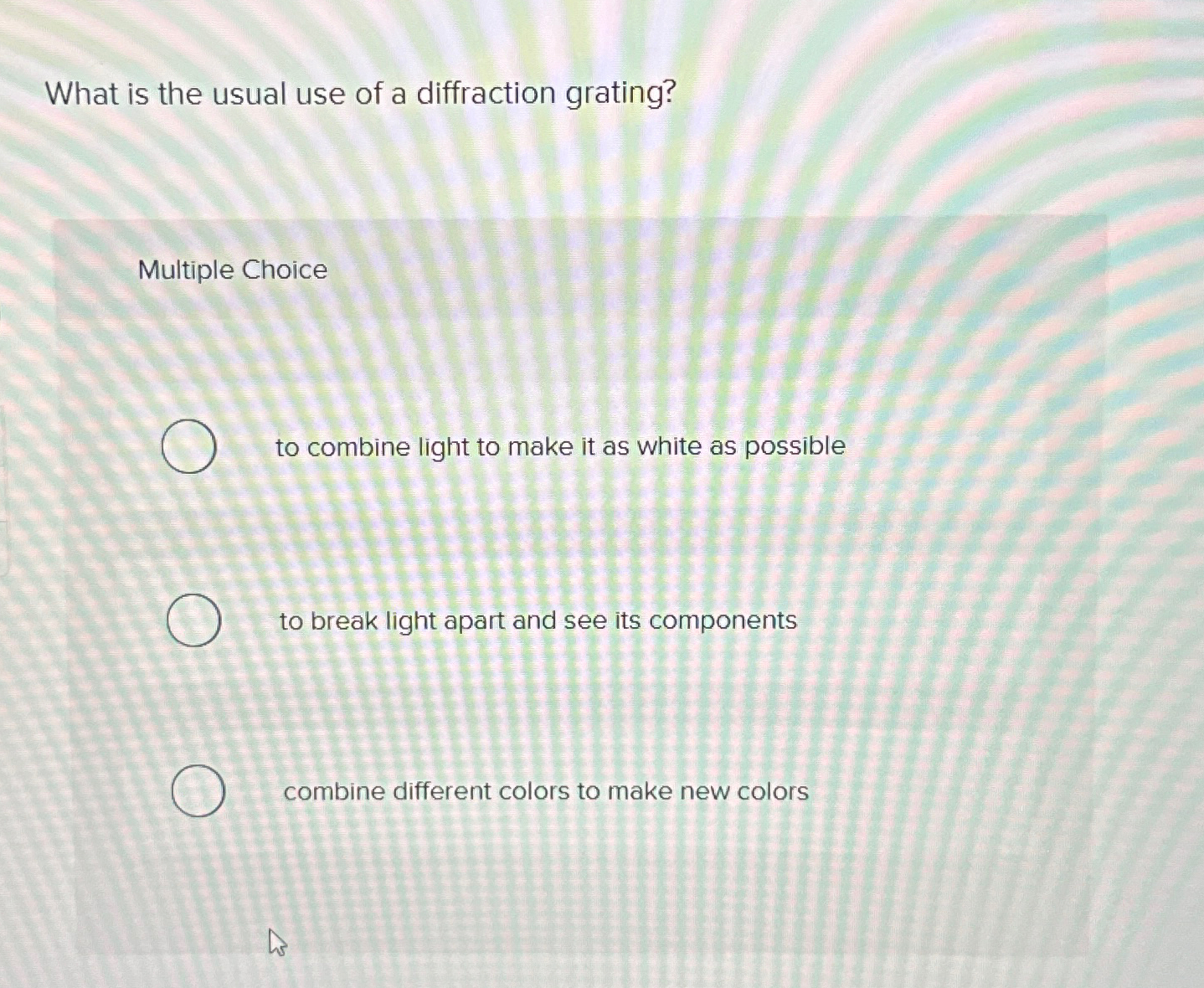 Solved What is the usual use of a diffraction | Chegg.com