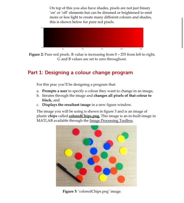 Solved Practical Exercise 2: Image Colours Learning Outcomes | Chegg.com