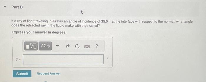 Solved The critical angle for total internal reflection at a | Chegg.com