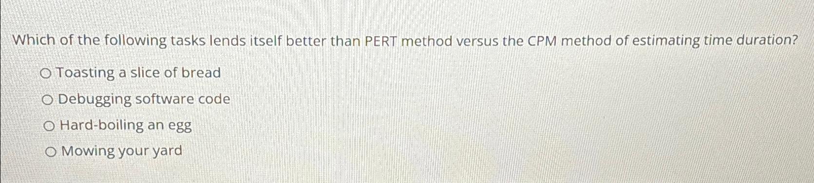 Solved Which of the following tasks lends itself better than | Chegg.com