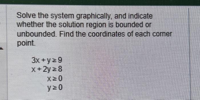 Solved Solve the system graphically, and indicate whether | Chegg.com