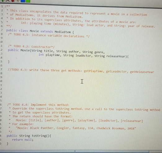 Solved 1 ** 2 This class encapsulates the data required to | Chegg.com