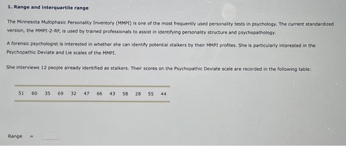 Solved The Minnesota Multiphasic Personality inventory | Chegg.com