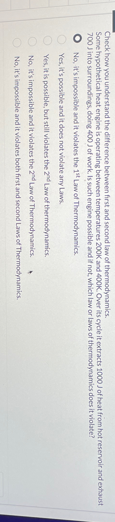 Solved Check how you understand the difference between first | Chegg.com