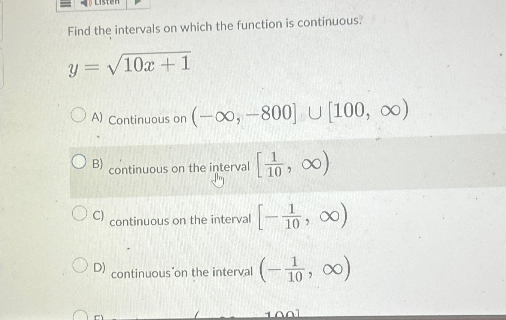 Solved Find the intervals on which the function is | Chegg.com