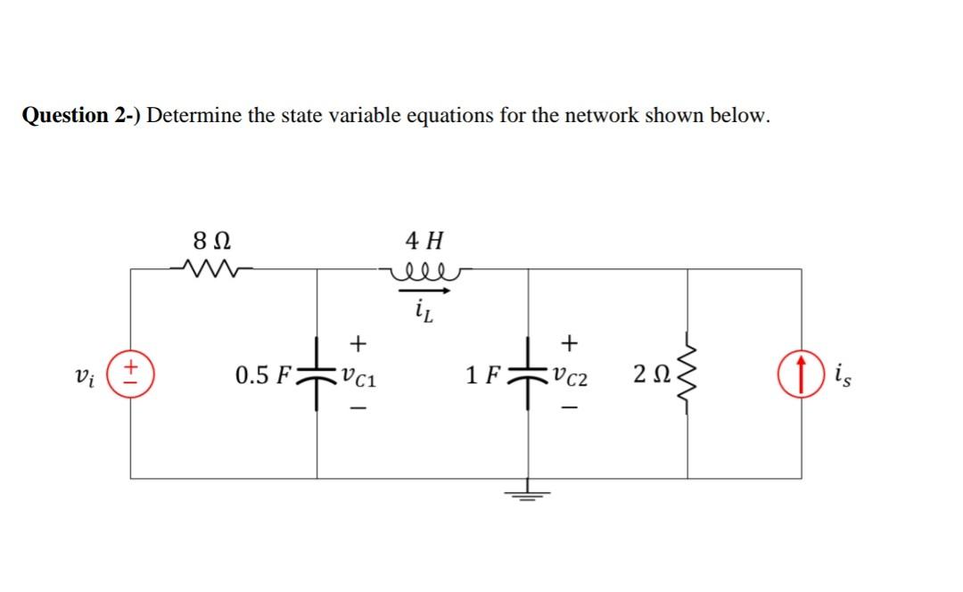 Solved Question 2-) Determine the state variable equations | Chegg.com
