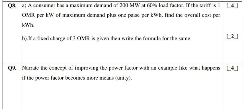 Solved 08. a).A consumer has a maximum demand of 200 MW at | Chegg.com