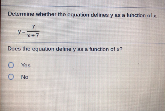 Solved Determine whether the equation defines y as a | Chegg.com