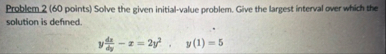 Solved Problem 2 ( 60 ﻿points) ﻿Solve the given | Chegg.com