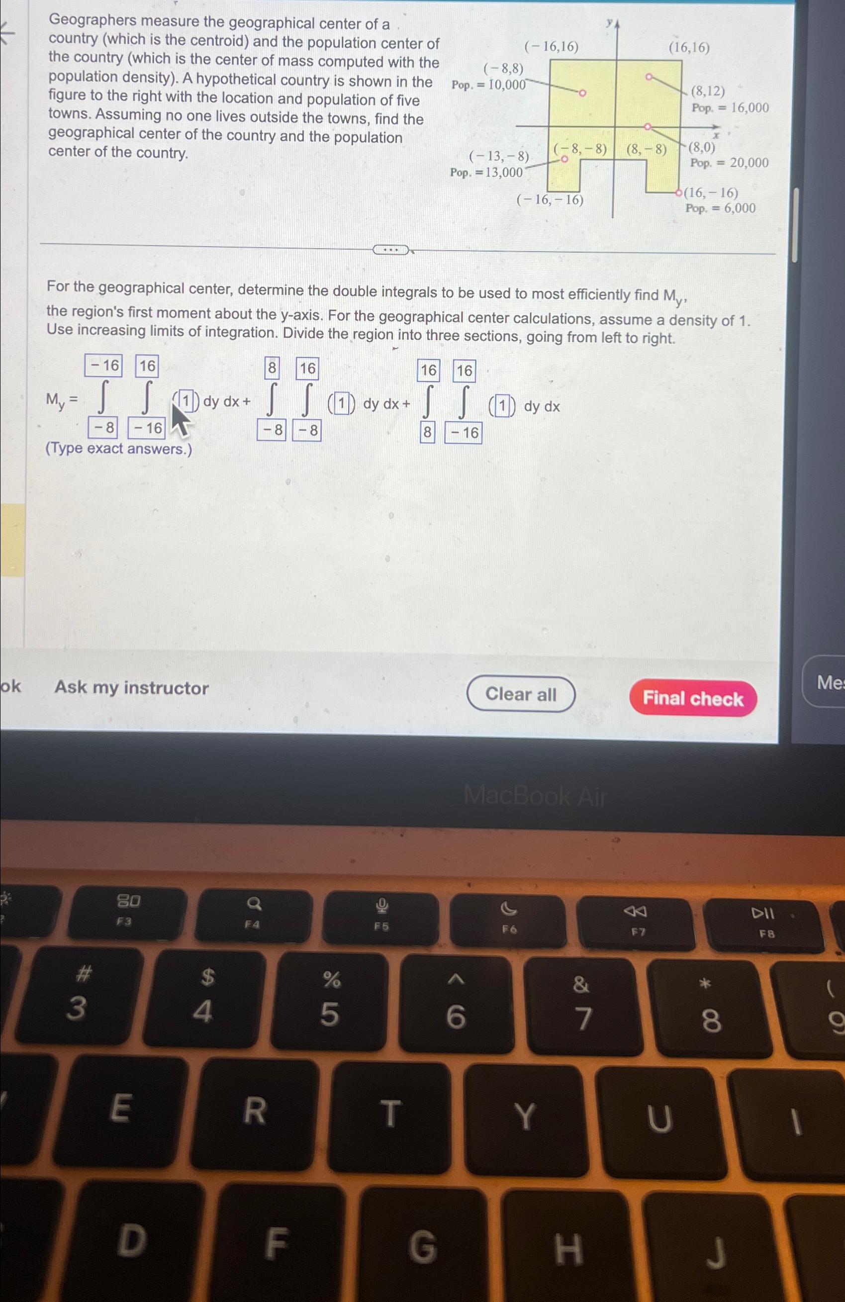 Solved Geographers measure the geographical center of a | Chegg.com