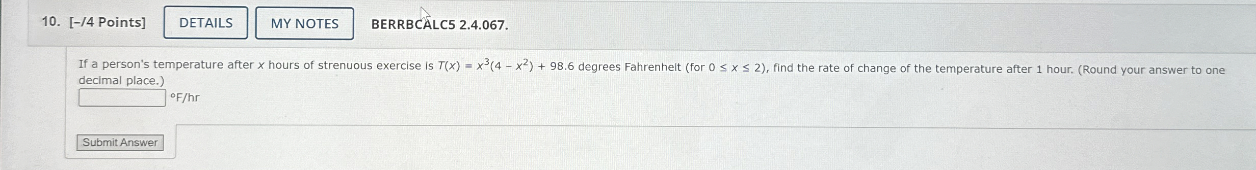 Solved [-/4 ﻿Points] ﻿BERRBCÁLC5 2.4.067.If a person's | Chegg.com