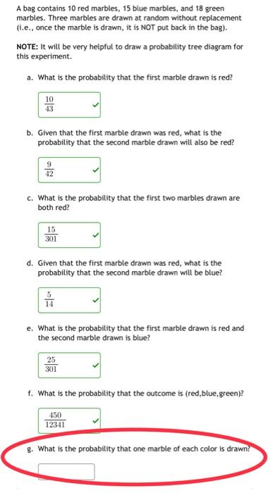 Solved A bag contains 10 red marbles, 15 blue marbles, and | Chegg.com