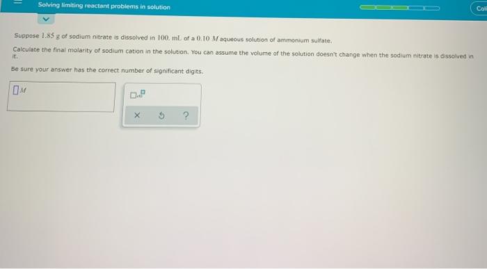 Solved Solving limiting reactant problems in solution Coil | Chegg.com