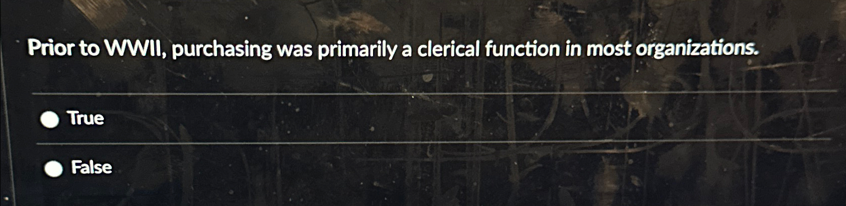Solved Prior to WWII, purchasing was primarily a clerical | Chegg.com