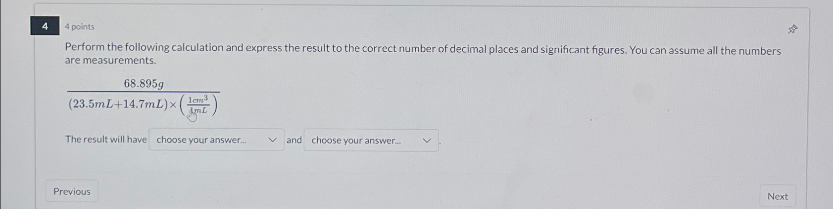 Solved 44 ﻿pointsPerform the following calculation and | Chegg.com