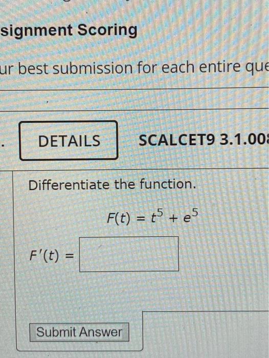 Solved signment Scoring ur best submission for each entire | Chegg.com